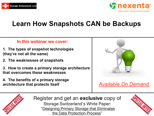 How Software-defined Storage is Enabling Snapshot-based Data Protection | StorageSwiss.com - The ...