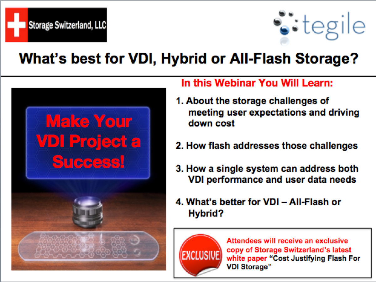 Cost Justifying Flash For VDI Storage | StorageSwiss.com - The Home of ...