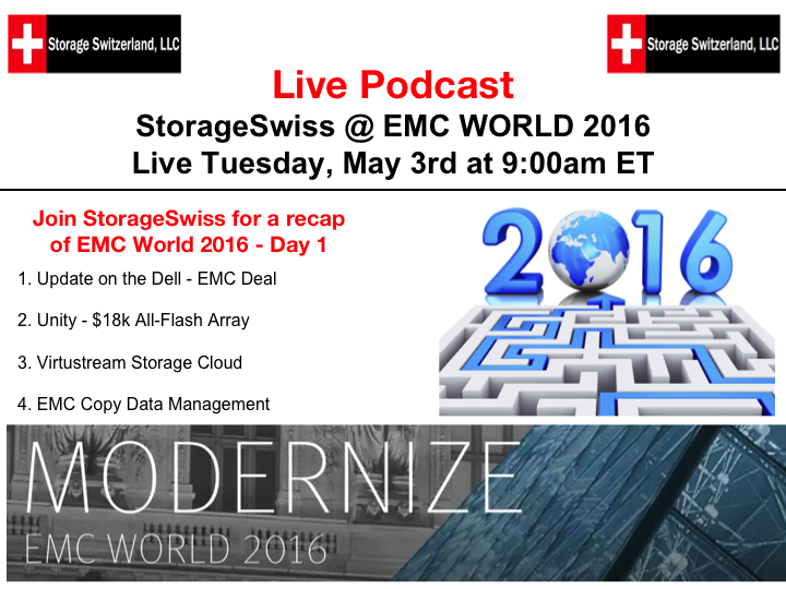Podcast – EMC World – Day 1 Recap | StorageSwiss.com - The Home of ...
